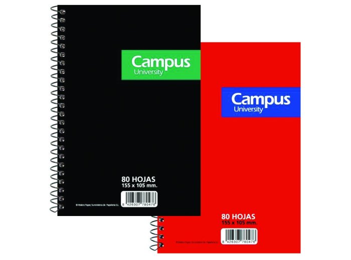 Libreta cuadriculada Campus University tapa flexible 80 hojas